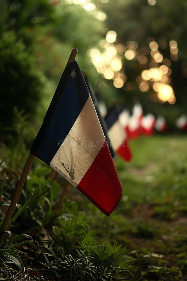 French Flags Elegantly Arranged for Public Display and National ...
