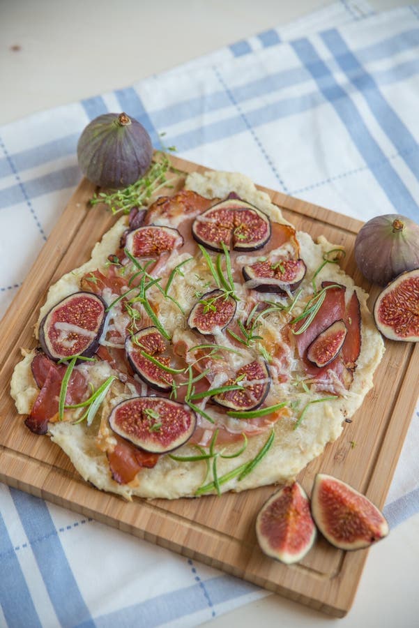 French Flammkuchen with Figs Stock Photo - Image of figs, flambe: 77081006