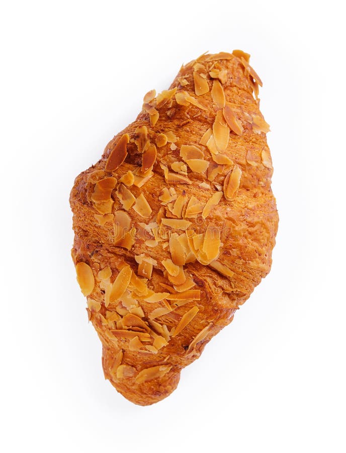 French Fresh Croissant with Almond Shavings Stock Image - Image of ...