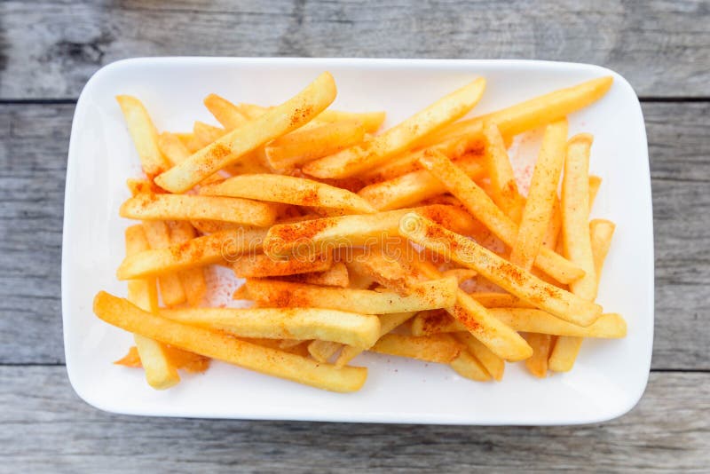 French Fried with Cayenne Pepper Stock Image - Image of cayenne, black ...