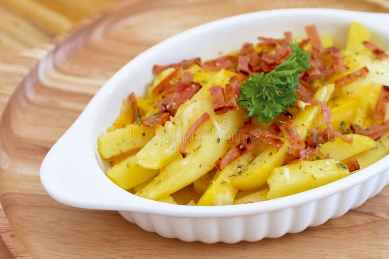 French Fried Cheese and Bacon Stock Image - Image of appetizer, meal ...