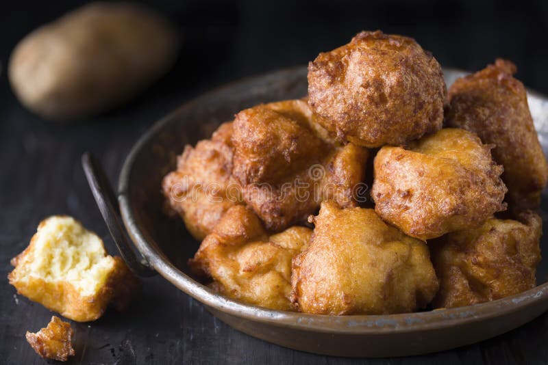 French fried potato puffs stock image. Image of color - 231296533