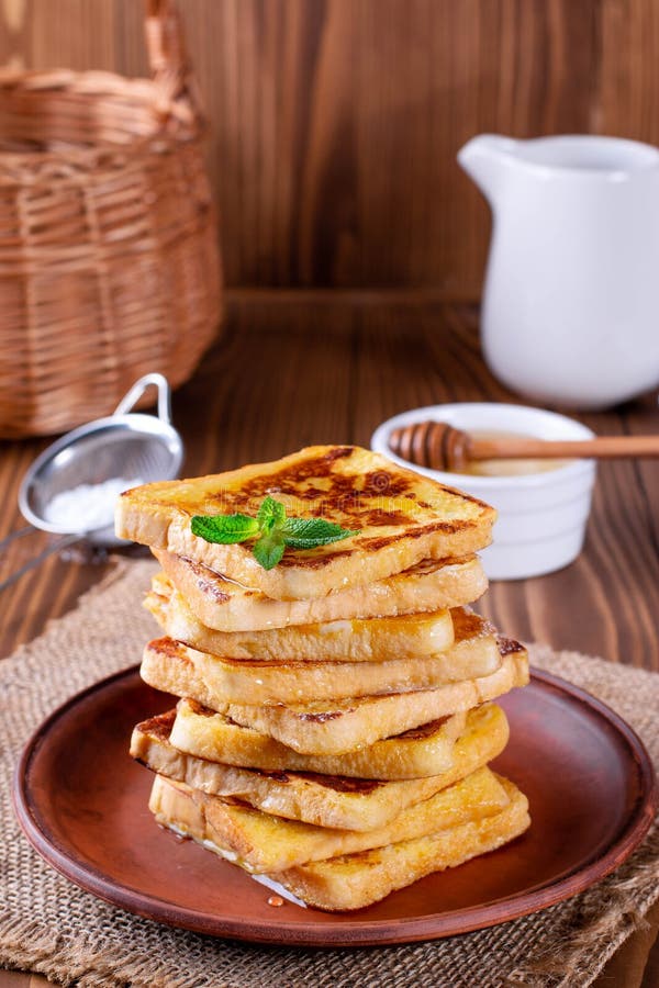 French fried toast stock photo. Image of honey, fruit - 175651902