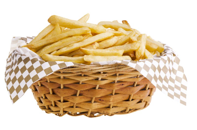 French fries in basket stock photo. Image of background - 39670652