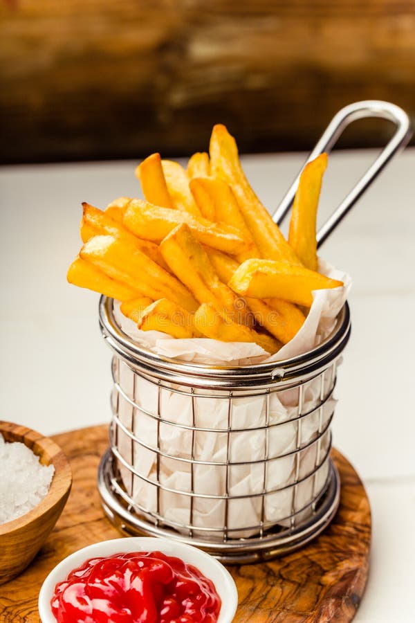 French fries in a basket stock photo. Image of food, potato - 68067872