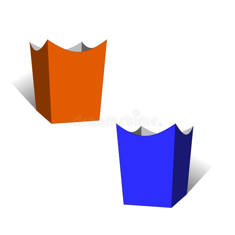 French Fries Box Template 3D, Vector File Stock Vector - Illustration ...