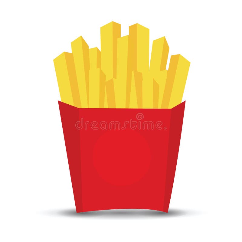 French Fries Cartoon Vector Stock Vector - Illustration of template ...