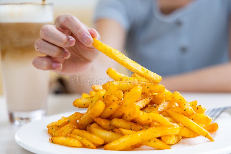 French fries in restaurant stock photo. Image of food - 279242306