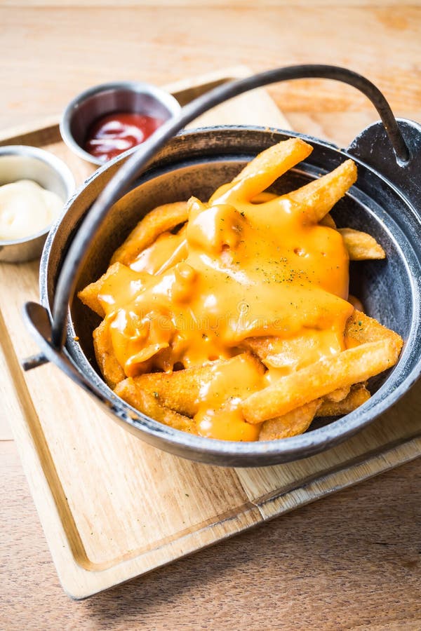 French Fries with Cheese on Top Stock Image - Image of yellow, mayo ...