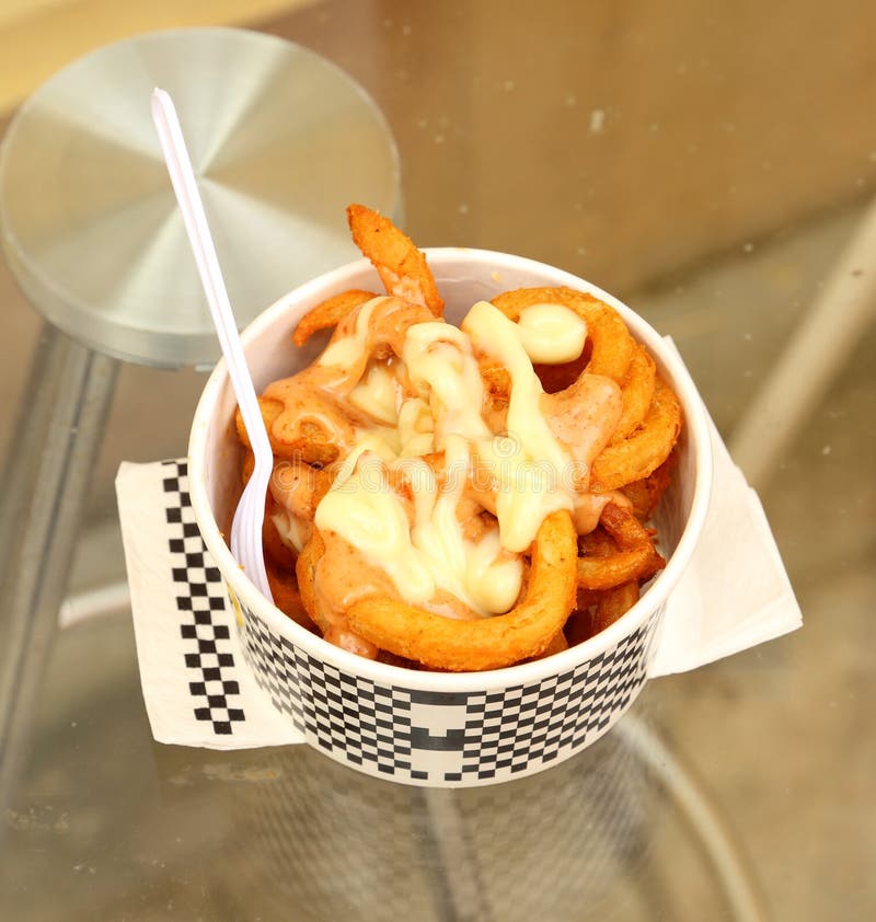 French Fries with cream stock photo. Image of lunch, fastfood - 32810034