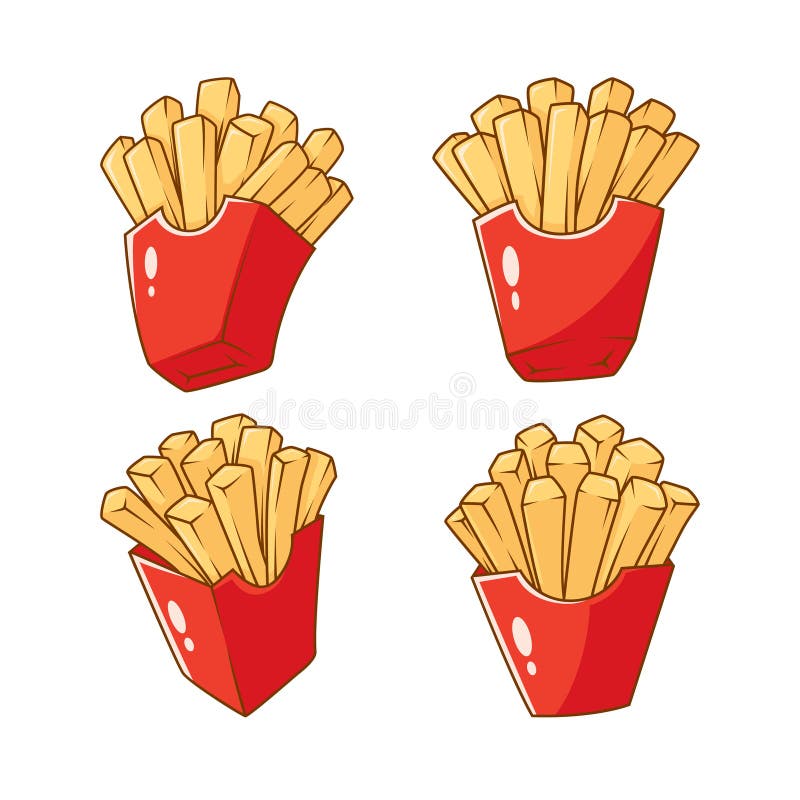 French Fries Design Vector. French Fries Vector Pack Concept Stock ...