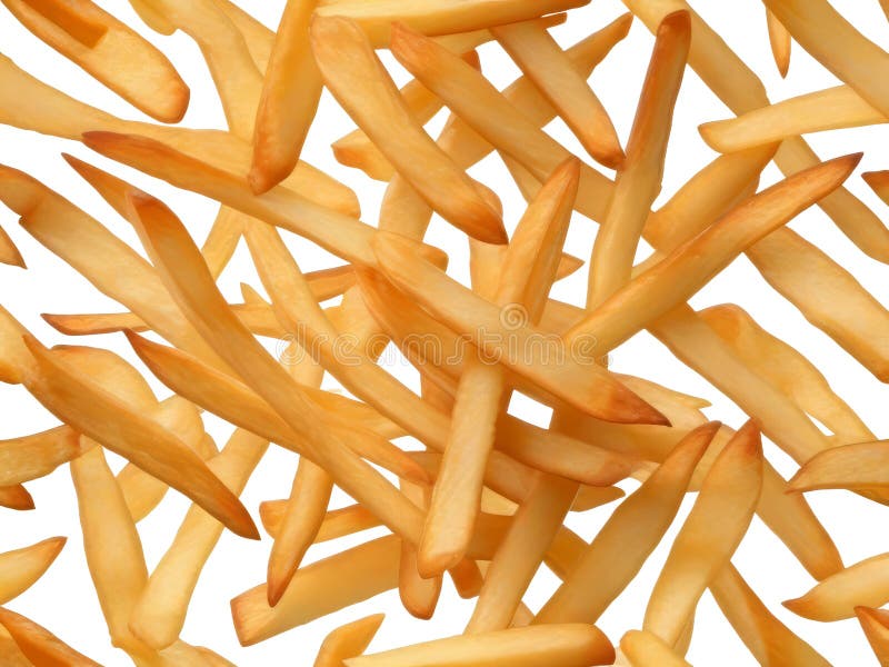 French Fries Falling on Transparent Background Seamless Pattern Stock ...