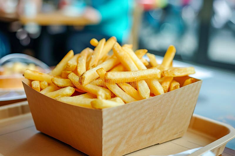 French Fries in a Fast Food Restaurant. Fast Food. AI Generated. Stock ...