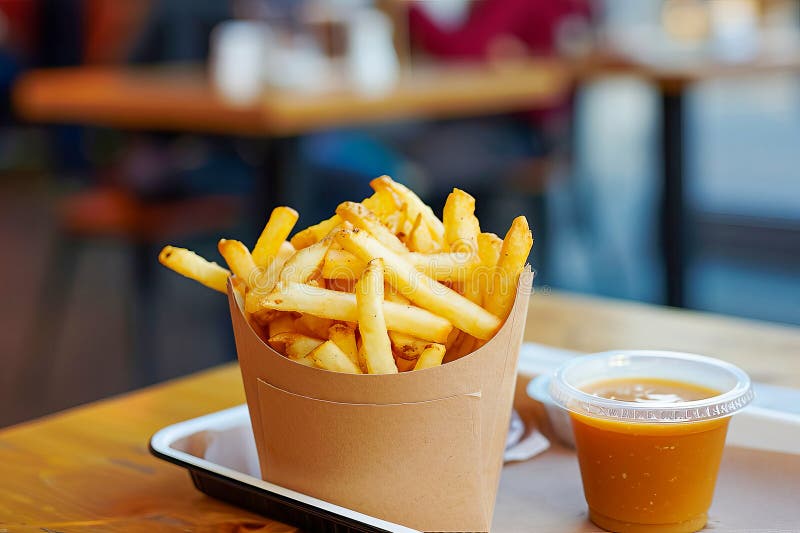 French Fries in a Fast Food Restaurant. Fast Food. AI Generated. Stock ...
