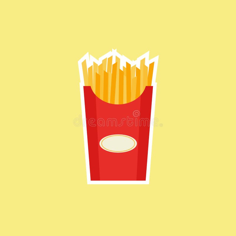French Fries Flat Design Vector Illustration Stock Vector ...