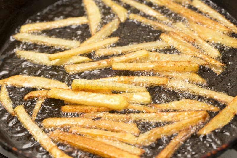 French Fries Fried in a Pan Stock Image - Image of fastfood, golden ...