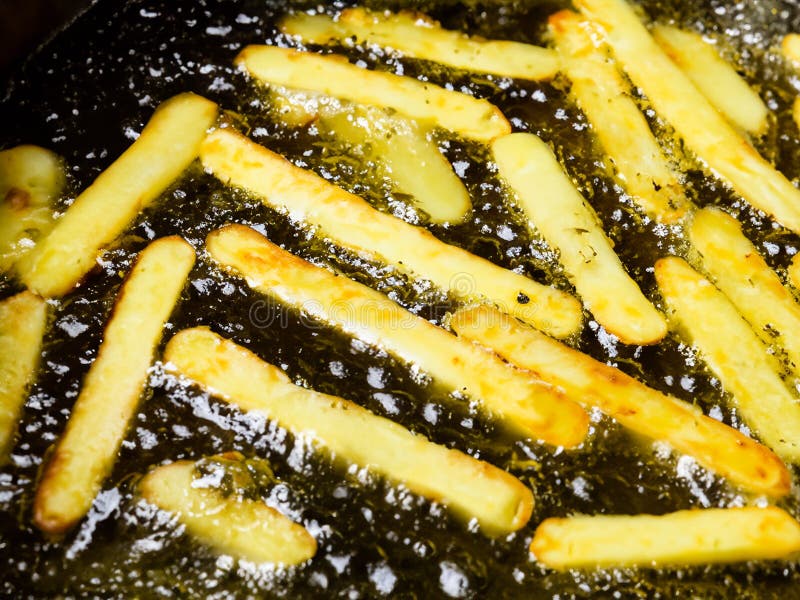 French Fries on the Frying Pan Stock Photo - Image of homemade, chips ...