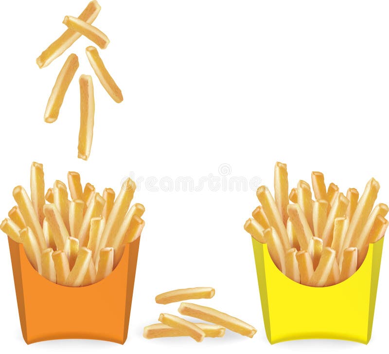 French Fries with a Glass of Water.vector Stock Vector - Illustration ...