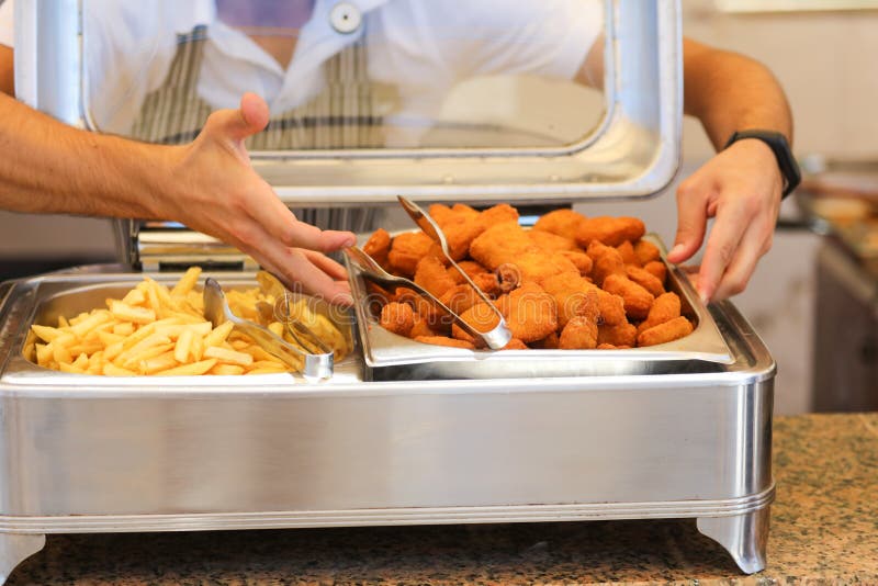 French Fries and Nuggets in the Dining Room Stock Image - Image of room ...