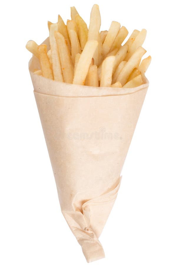French Fries in a Paper Bag. Stock Image - Image of chips, paper: 267589497