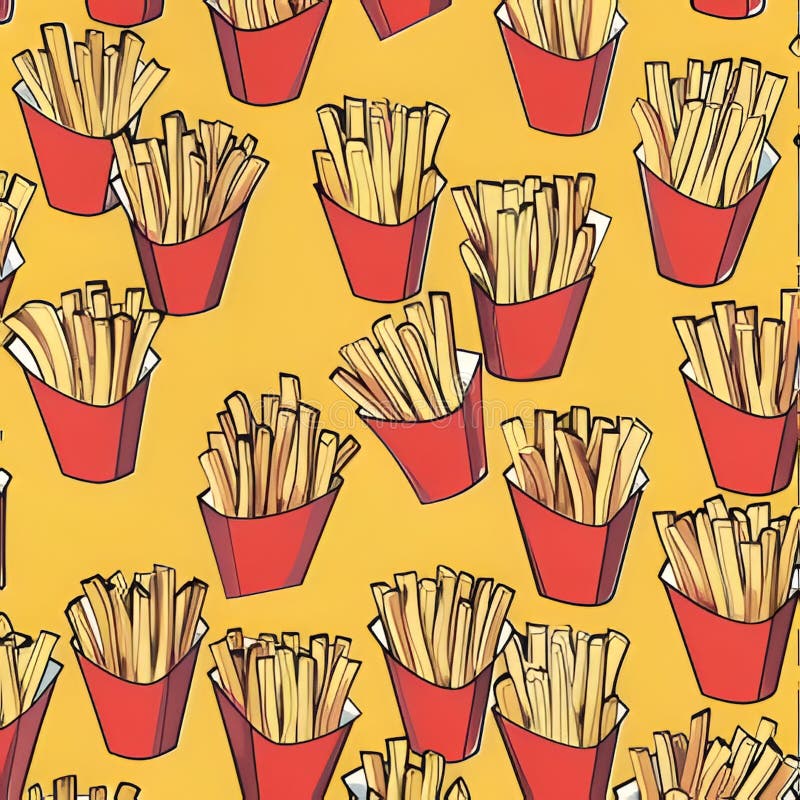 French Fries Pattern stock vector. Illustration of graphic - 328894045