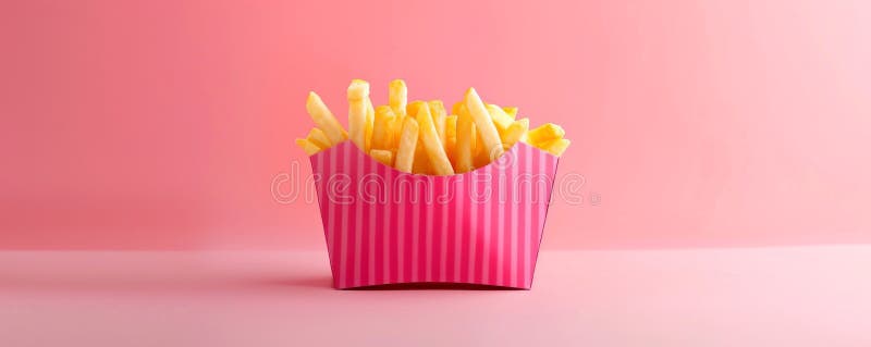 French Fries Pink Container Pastel Background Stock Photos - Free ...