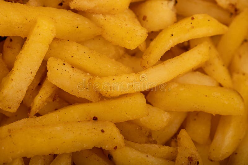 French Fries Scattered Surface Texture. Close Up Stock Image - Image of ...