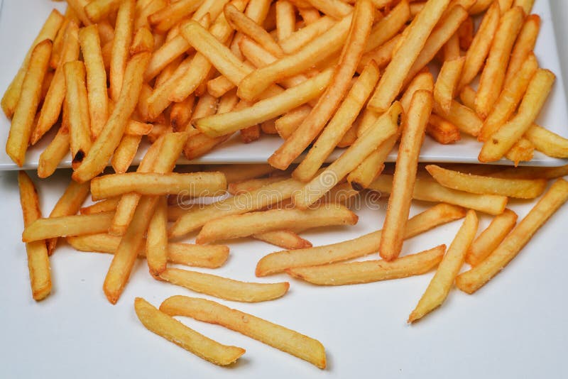 French fries on a plate stock image. Image of large, dish - 75152245