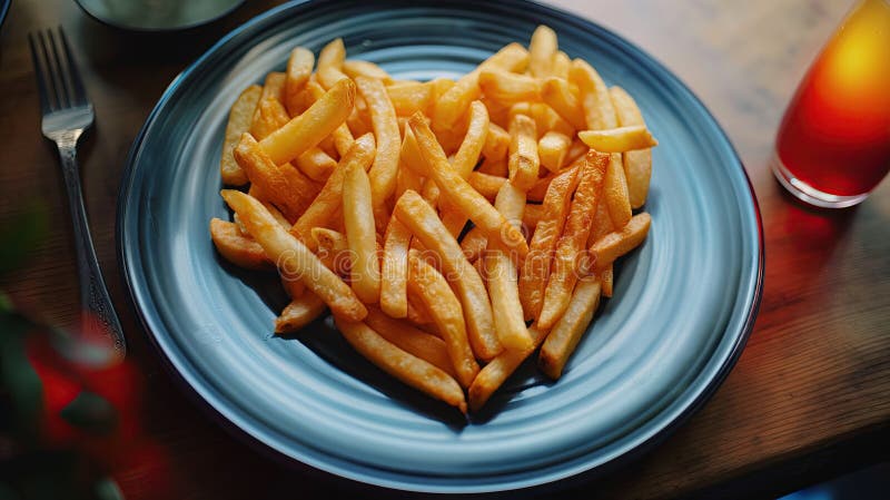French fries on a plate stock photo. Image of recipe - 305861058