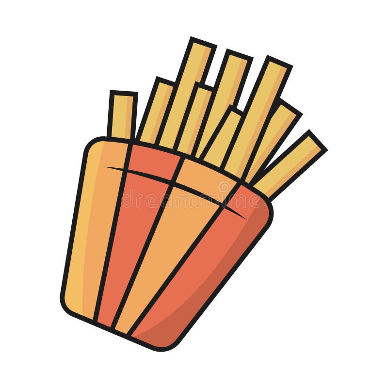 French Fries Pop Style. Vector Stock Vector - Illustration of colorful ...