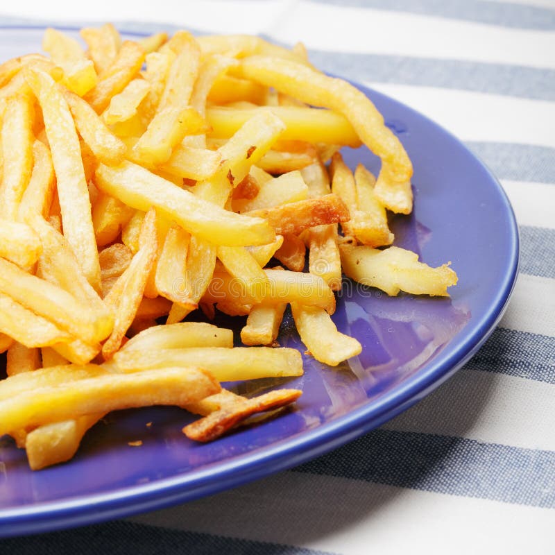 French Fries Potatoes on Plate Stock Photo - Image of cooked, vegetable ...