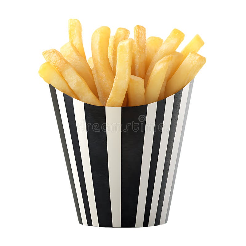 French Fries in Red Container Against Transparent Background Stock ...
