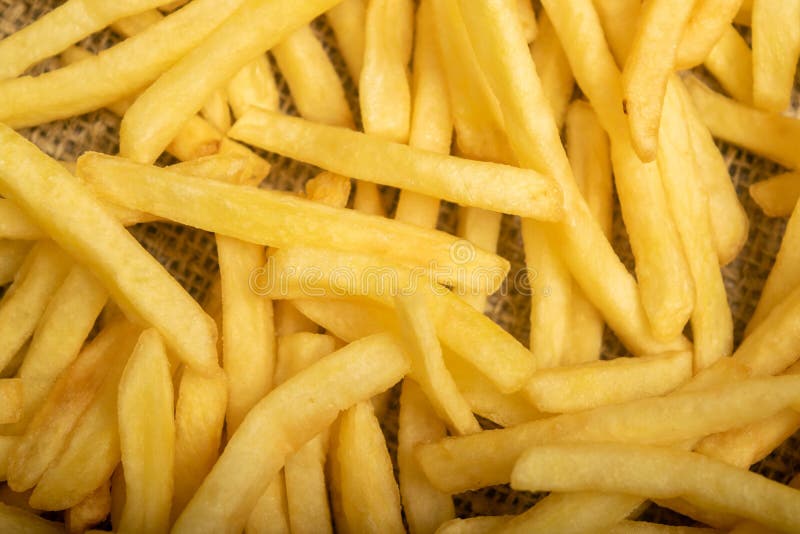 French Fries Scattered Surface Texture. Close Up Stock Photo - Image of ...