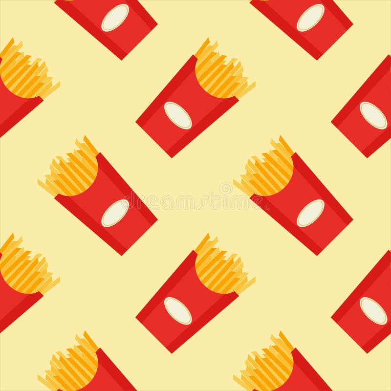 French Fries Seamless Pattern Vector Illustration Stock Vector ...