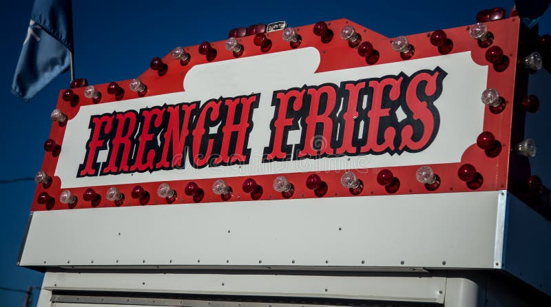 French fries sign stock image. Image of neon, restaurant - 65303163
