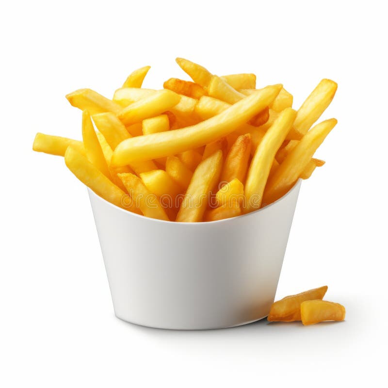 High Quality Photo of French Fries on White Background Stock ...