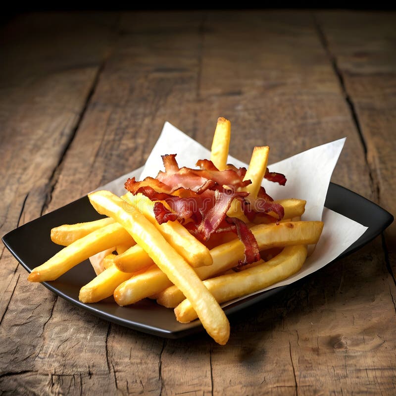 French Fries in a Small, Rustic-looking , with Some Fries Scattered ...