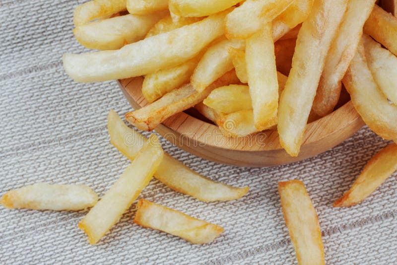 French fries with top view stock photo. Image of bowl - 193778970