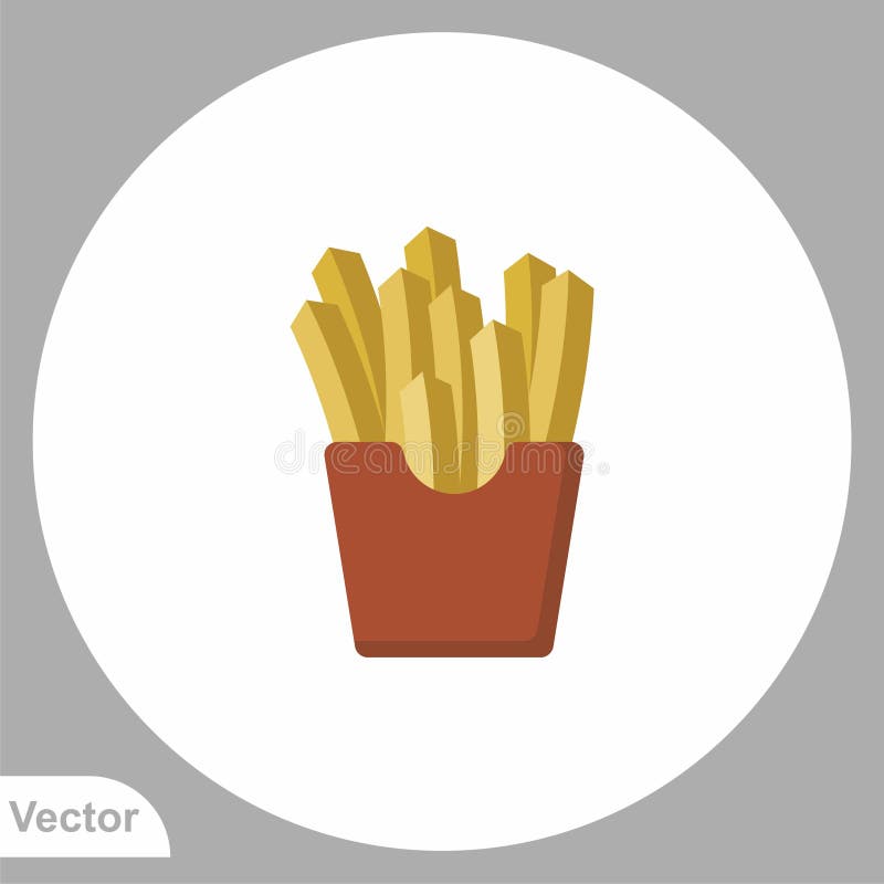 French Fries Vector Icon Sign Symbol Stock Vector - Illustration of ...