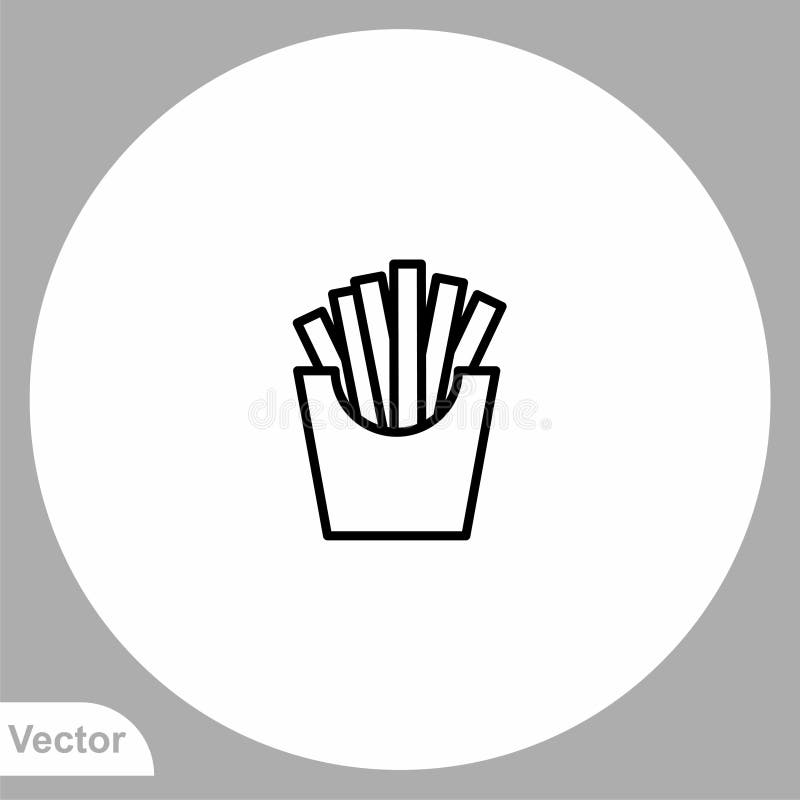 French Fries Vector Icon Sign Symbol Stock Vector - Illustration of ...