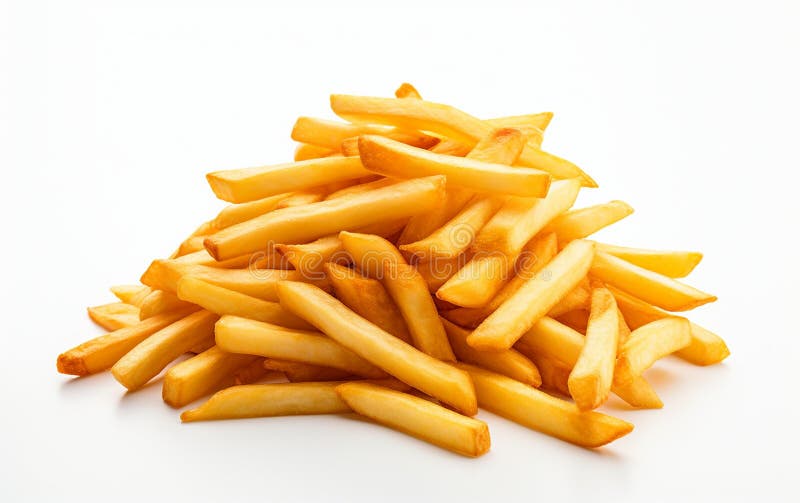 French Fries on a White Background -Generative Ai Stock Illustration ...