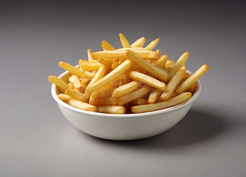 French Fries in a White Small Bowl Ai Generated Stock Illustration ...