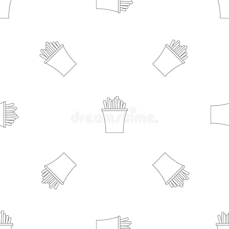 French Fry Pattern Seamless Vector Stock Vector - Illustration of ...