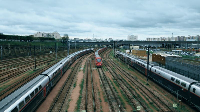 Modern French High-speed Trains in Paris Stock Footage - Video of ...