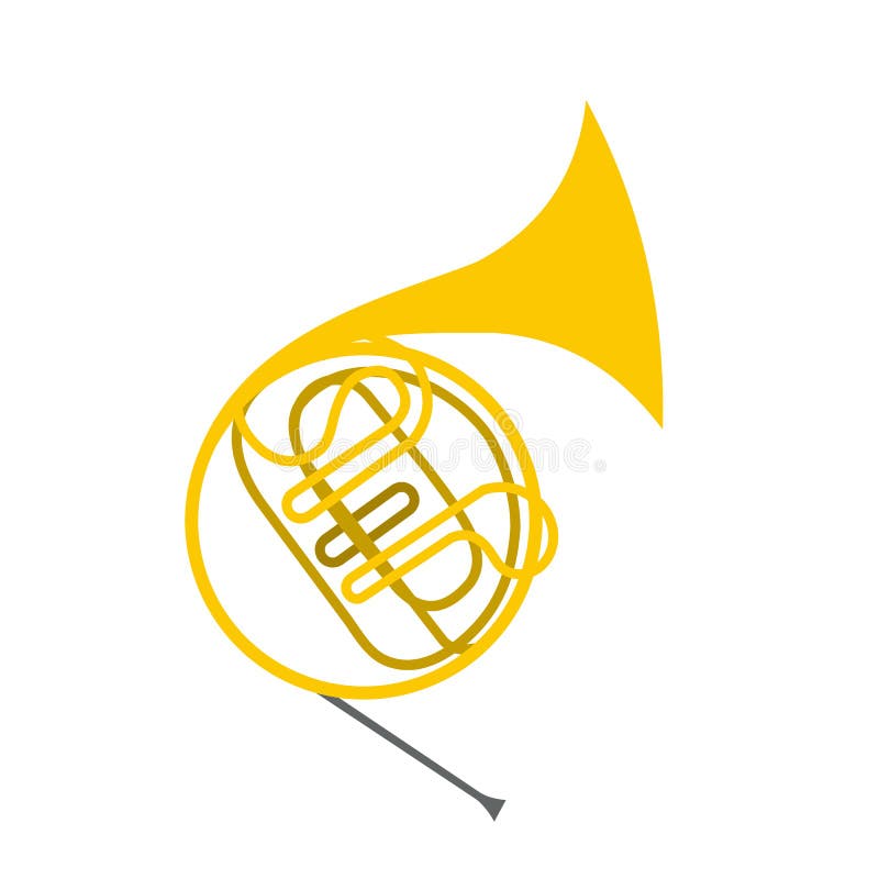 French horn icon stock vector. Illustration of music - 125220135