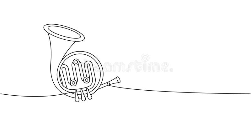 Continuous Line Horn Stock Illustrations – 854 Continuous Line Horn ...