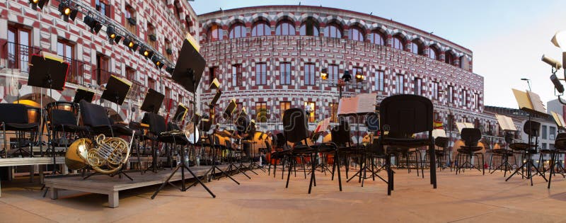 French horn over stage stock image. Image of concert - 41620669