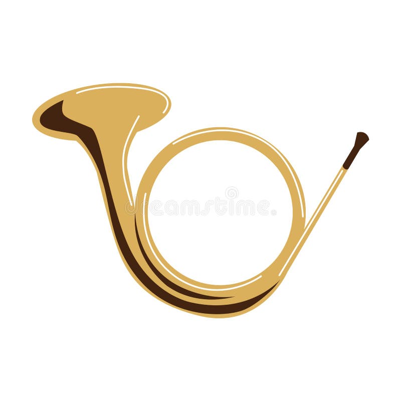 French horn. stock vector. Illustration of bass, elements - 82755486
