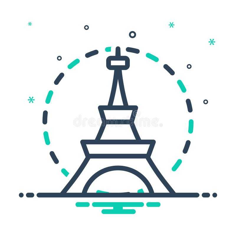 Mix Icon for French, Eiffel and Tower Stock Illustration - Illustration ...