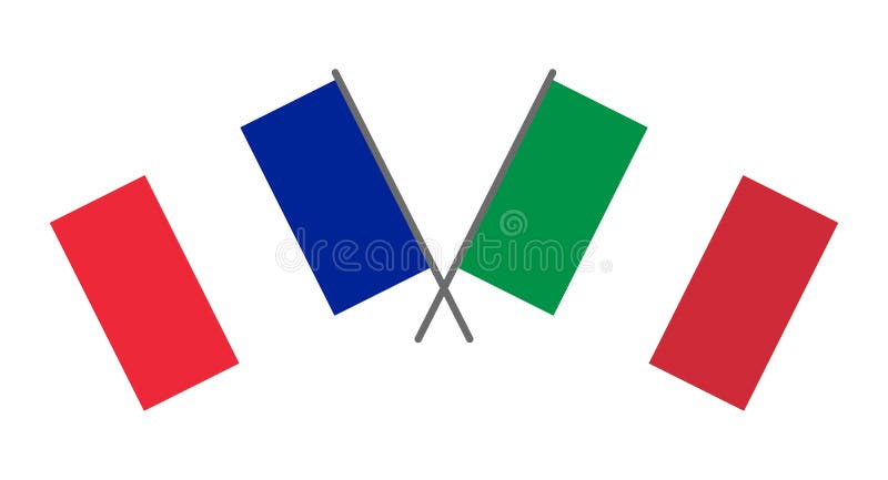 French and Italian Flags As Sign of Friendship. Vector Illustration ...